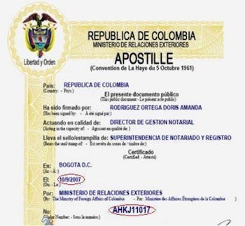 Apostillado de documentos